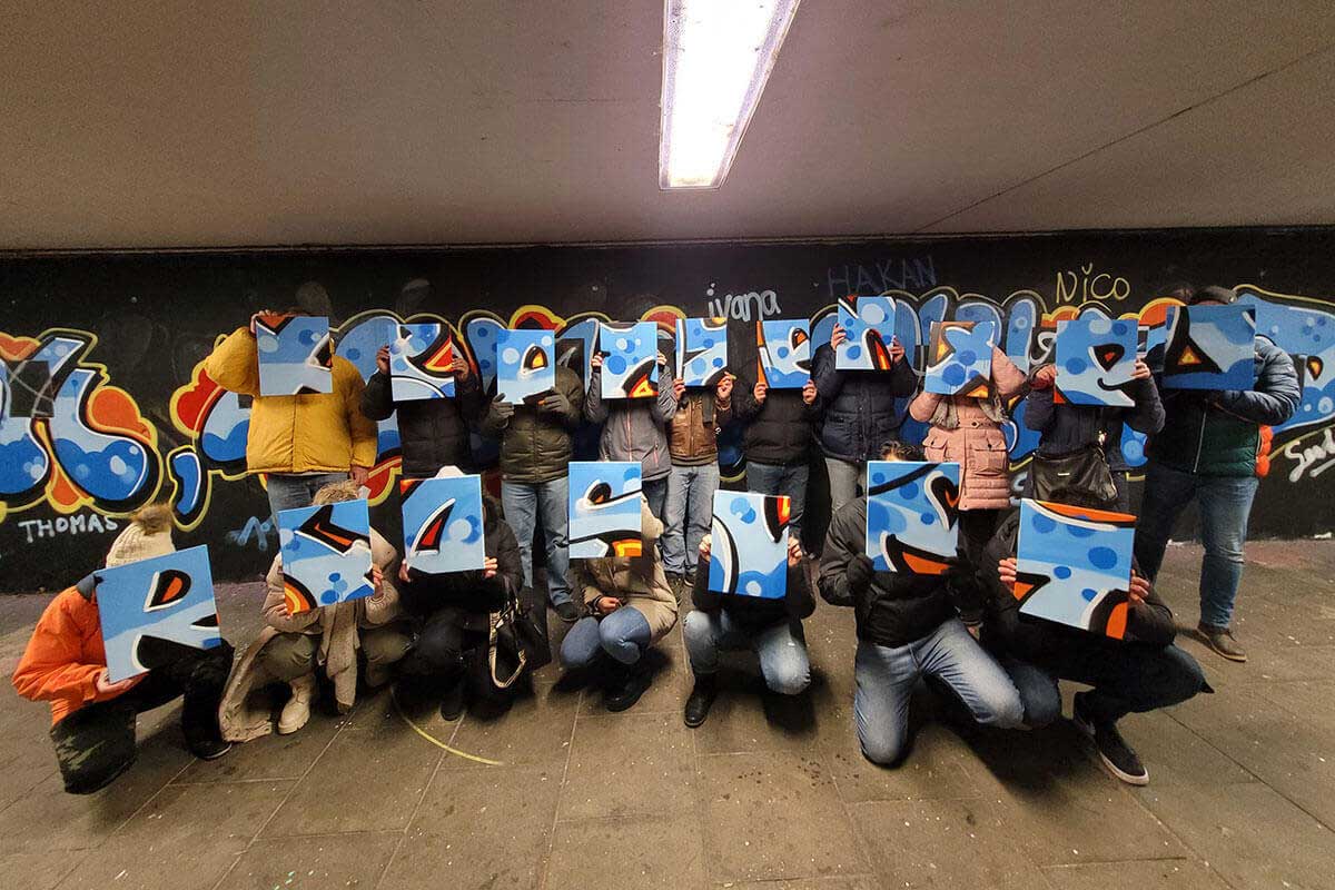 Graffiti Teamevent Exyte Technology GmbH | Graffiti-Stuttgart.de